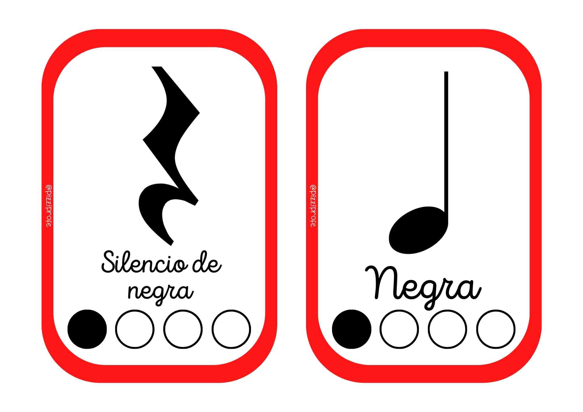 Profes Papel Tijera Flashcards figuras musicales en castellano y en ...