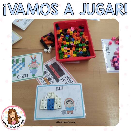 Profes Papel Tijera Policubos en invierno. Winter Mathlink Cubes ...