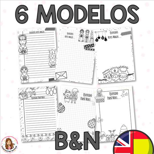 Profes Papel Tijera Cartas Reyes Magos y Papá Noel. Español. Spanish ...