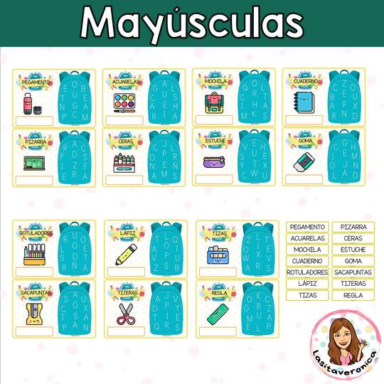 Profes Papel Tijera Buscaletras "VUELTA AL COLE" / Letter finders "BACK ...