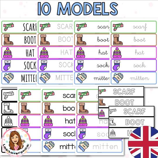 Profes Papel Tijera Vocabulario invierno / Winter vocabulary. English ...