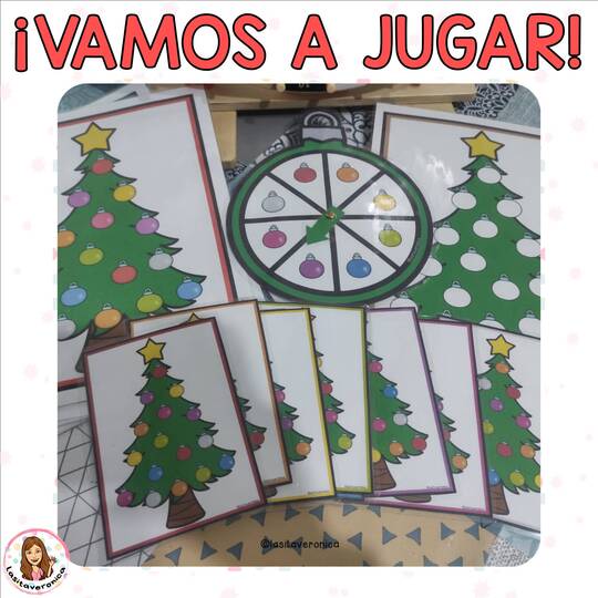 Profes Papel Tijera Atención Navidad. Árboles de Navidad. Pompones ...