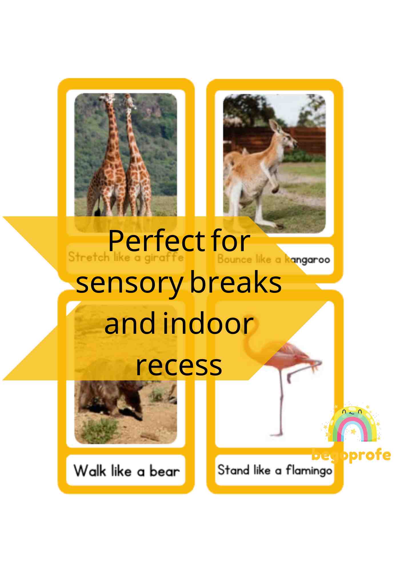 Profes Papel Tijera Animal movement, brain break cards, self regulation ...