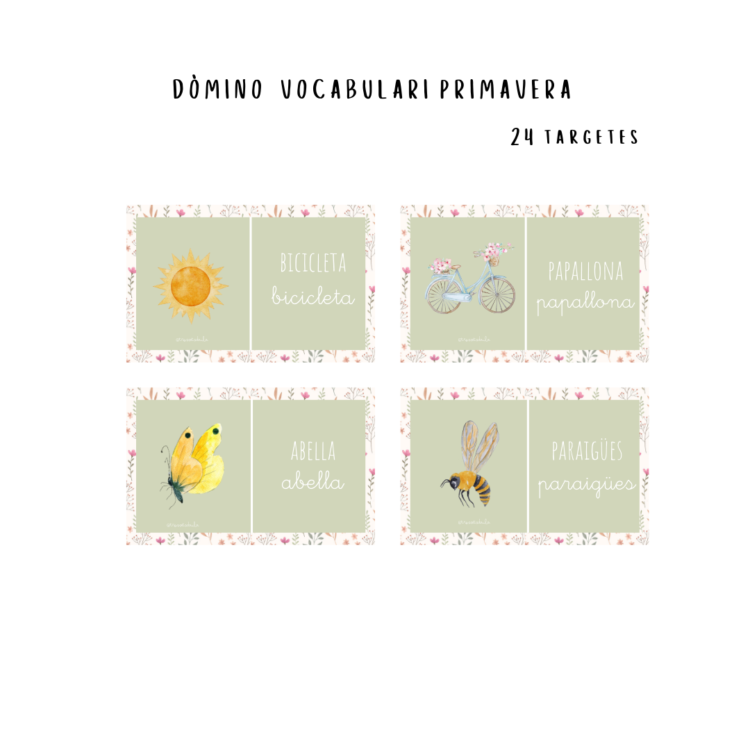 Profes Papel Tijera PACK DE JOCS DE PRIMAVERA: DÒMINO, MEMORY I DOBBLE