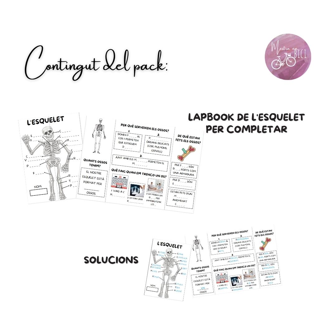 Profes Papel Tijera Lapbook de l'esquelet