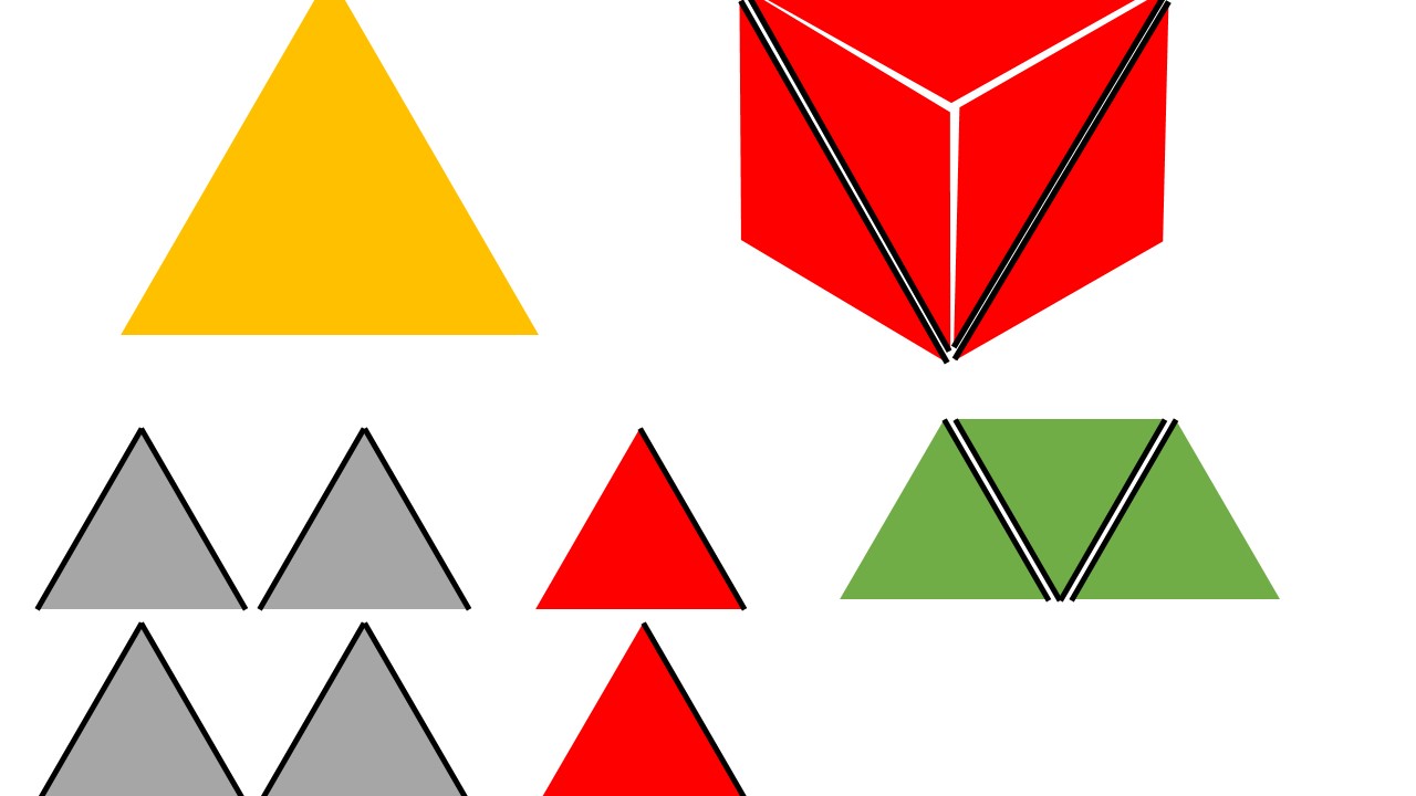 Profes Papel Tijera Triángulos constructores (Montessori)