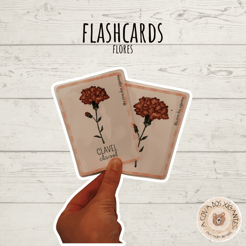 Profes Papel Tijera Flashcards de flores