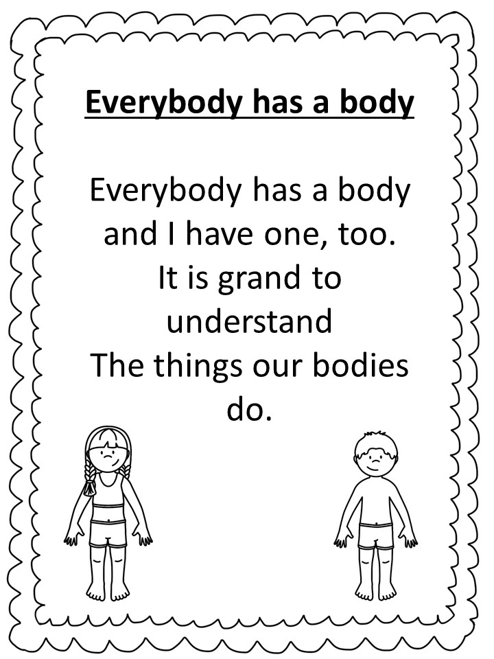 Profes Papel Tijera Rhyming POEMS. Literacy and Science!! BODY PARTS