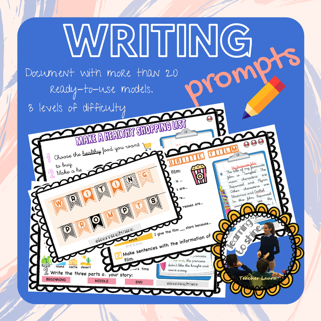 Profes Papel Tijera SET OF WRITING PROMPTS