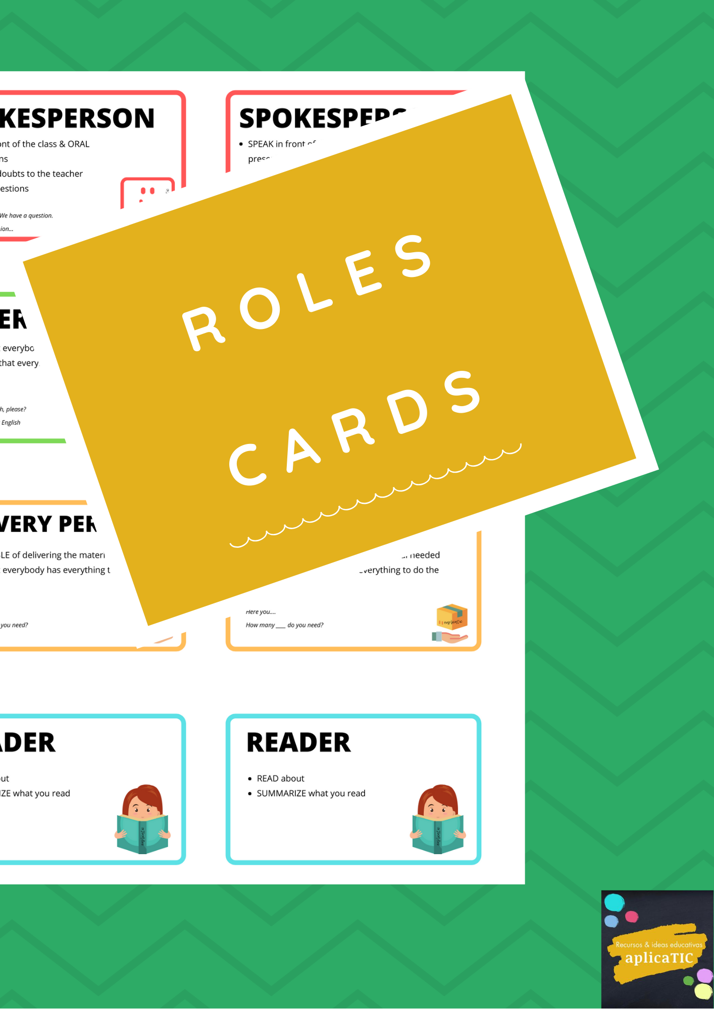 Profes Papel Tijera Roles Cards