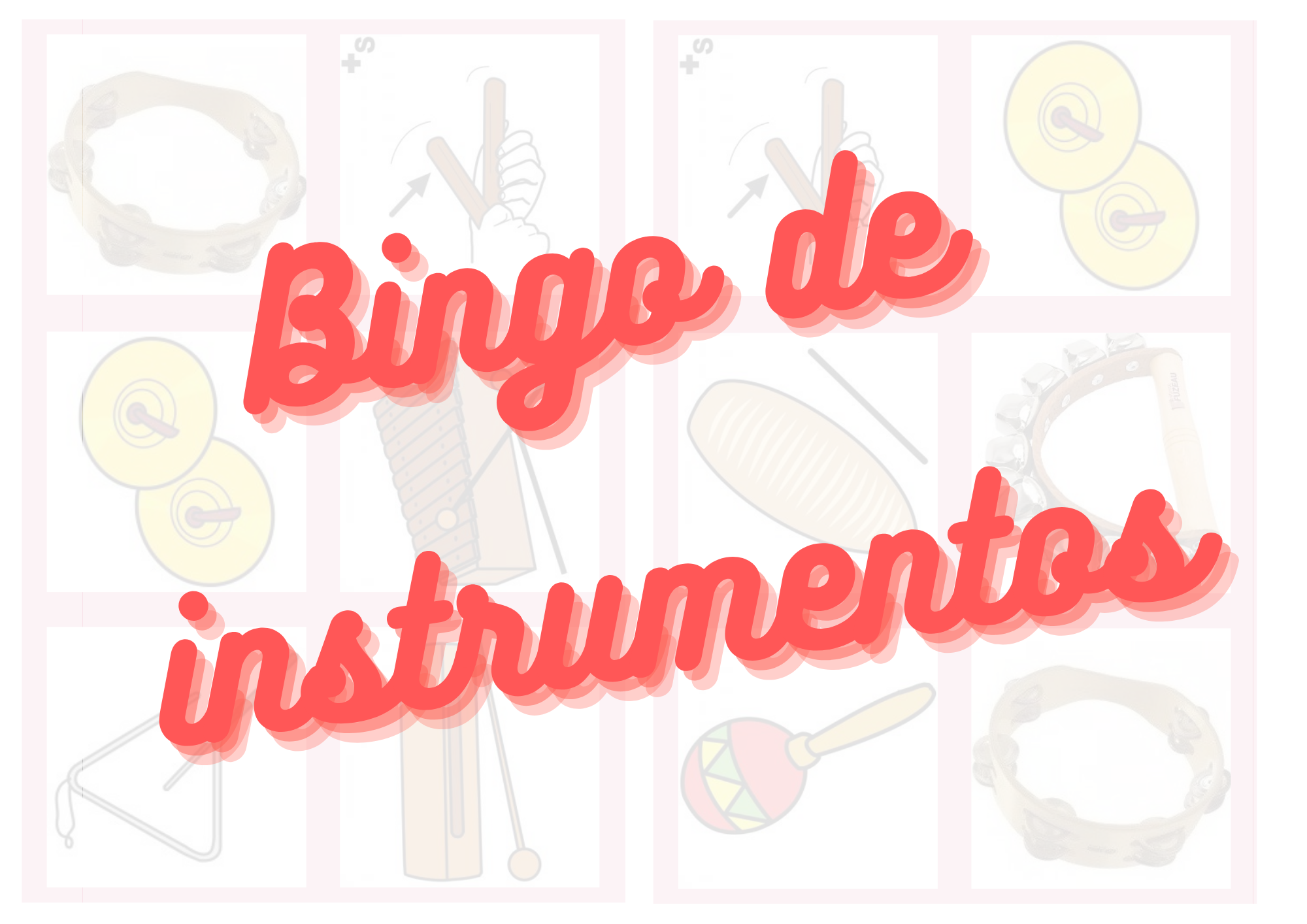 Profes Papel Tijera BINGO DE INSTRUMENTOS