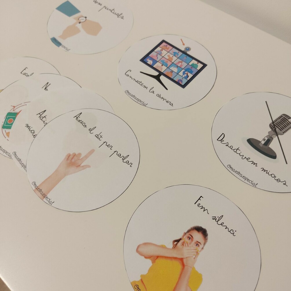 Profes Papel Tijera Carteles videollamadas