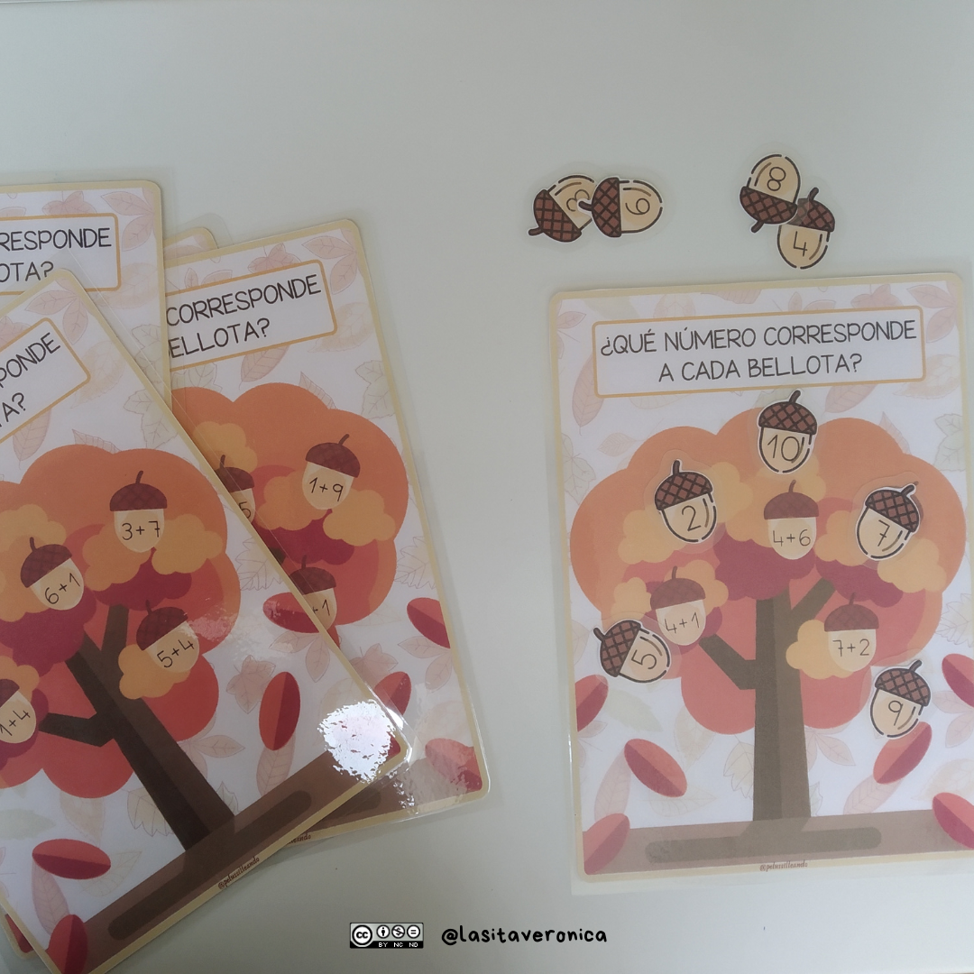 Profes Papel Tijera Sumas en otoño / Add in autumn