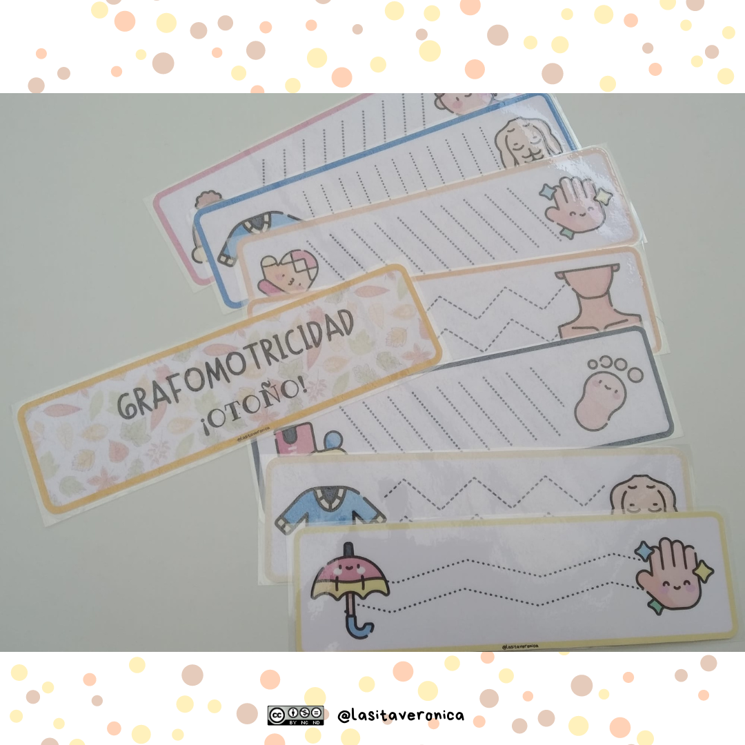 Profes Papel Tijera Grafomotricidad en otoño / Autumn strokes