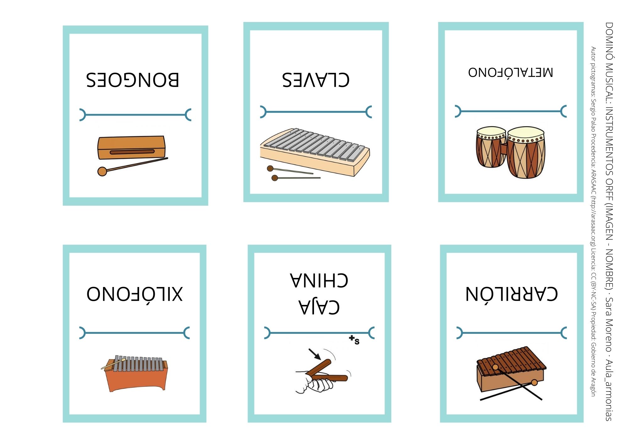 Profes Papel Tijera DOMINÓ DE INSTRUMENTOS ORFF