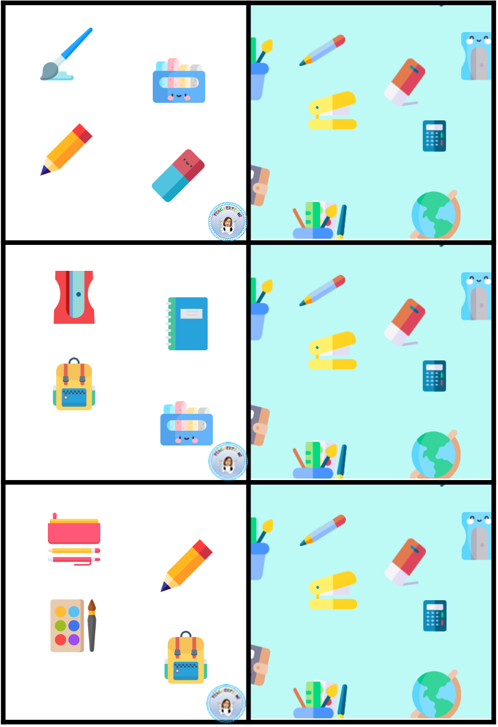 Profes Papel Tijera DOBBLE: School vocabulary