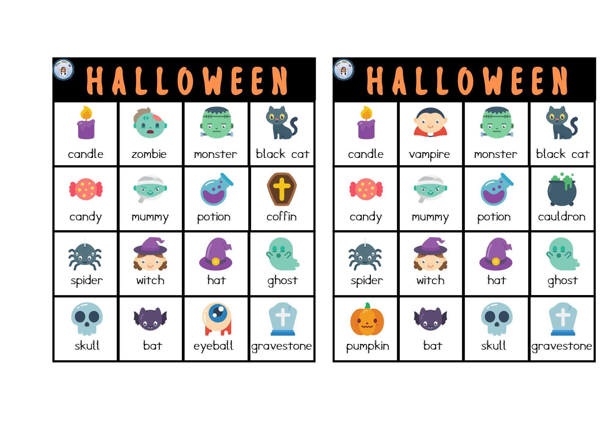 Profes Papel Tijera BINGO: Halloween
