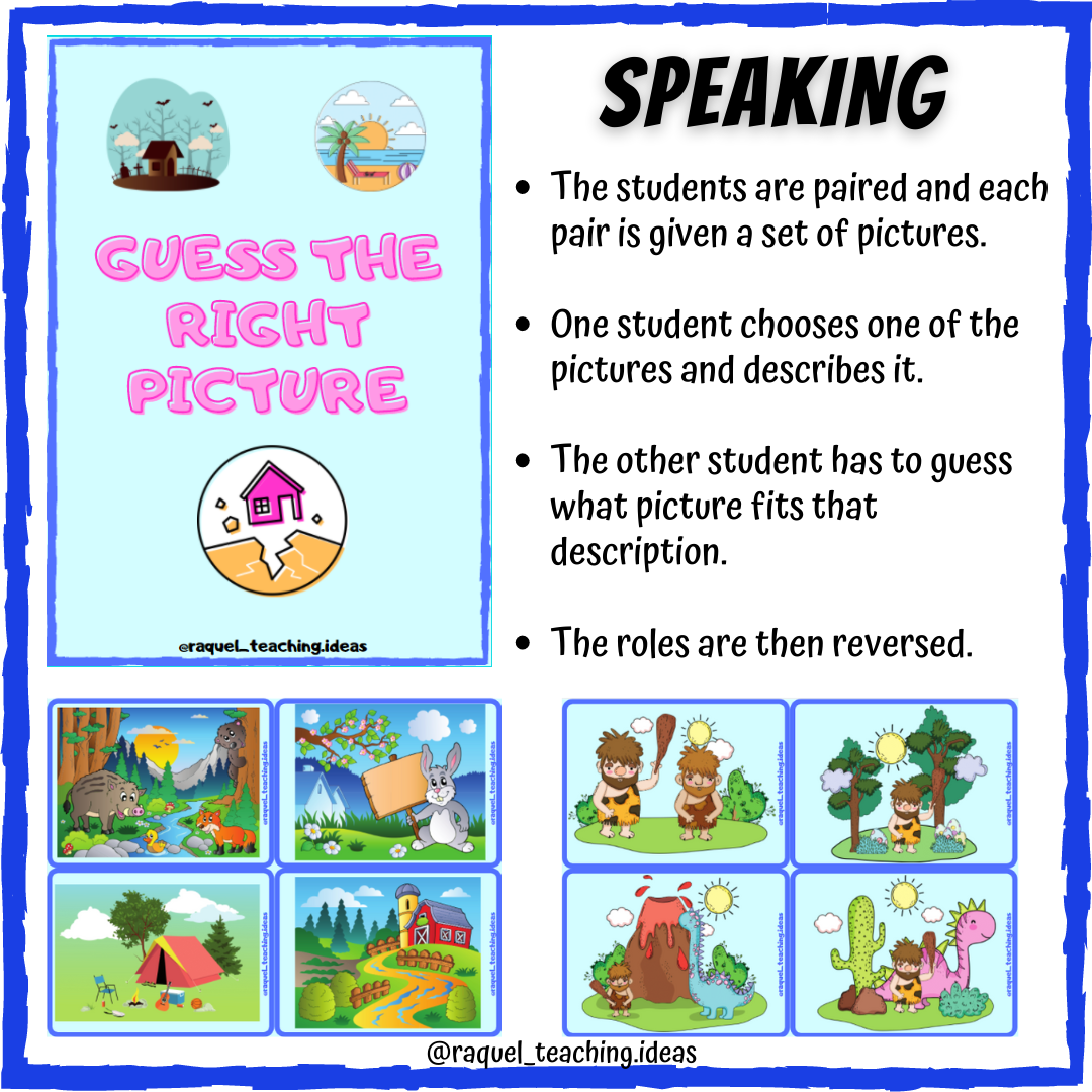 Profes Papel Tijera Speaking activity: guess the right picture.