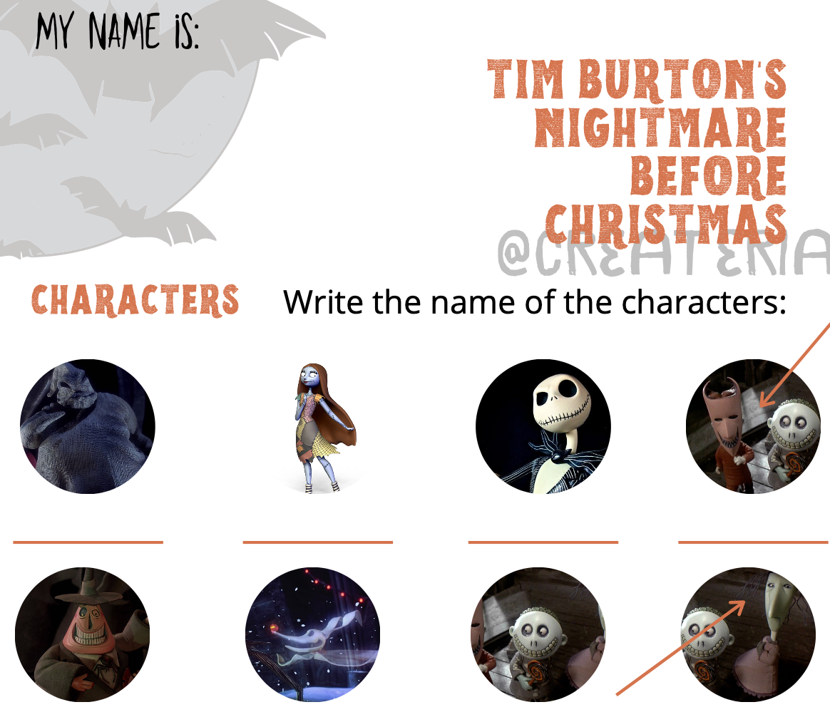 Profes Papel Tijera MOVIE COMIC-GUIDE NIGHTMARE BEFORE CHRISTMAS
