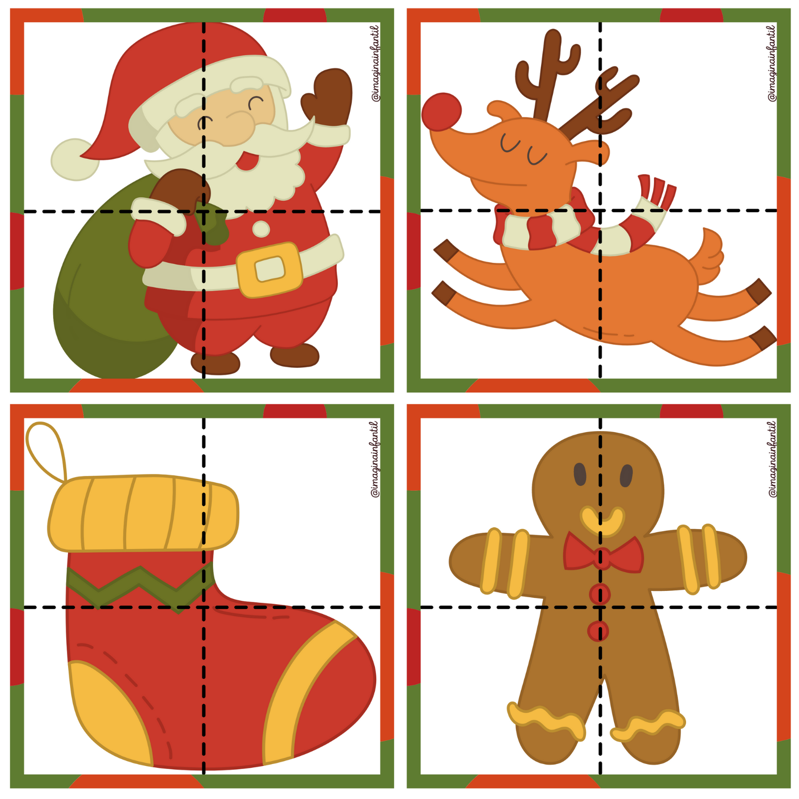 Profes Papel Tijera Puzzles - Navidad