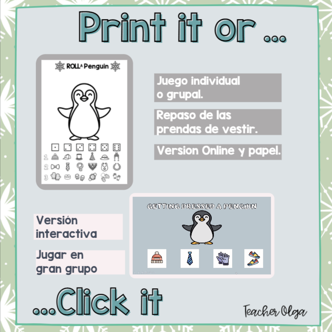 Profes Papel Tijera Roll a Penguin