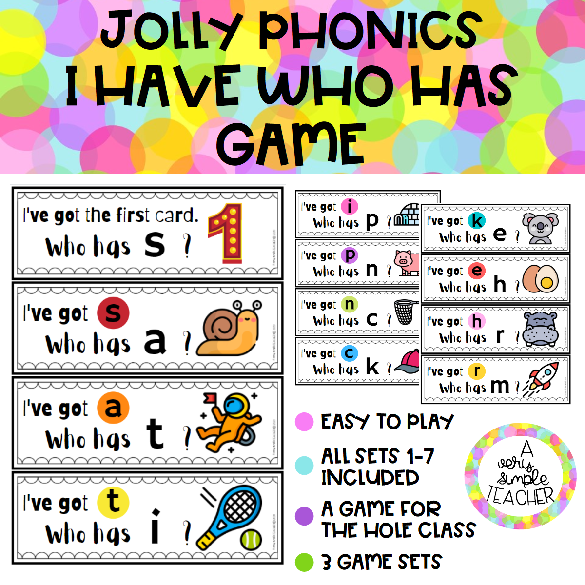 Profes Papel Tijera JOLLY PHONICS I have, who has game