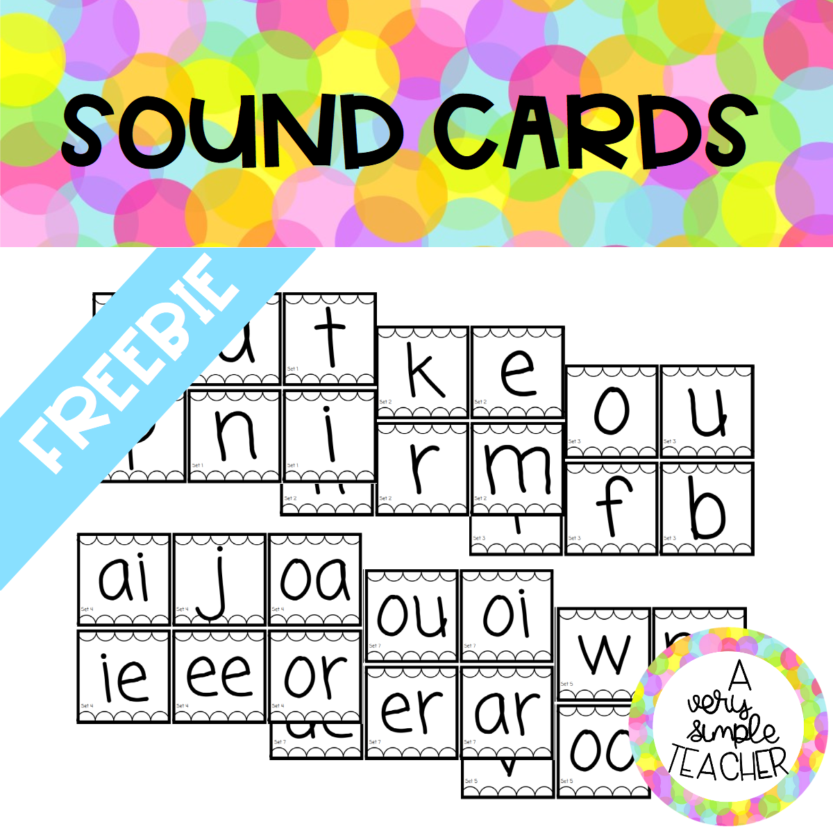 Profes Papel Tijera Jolly Phonics sound cards (All sets) FREEBIE