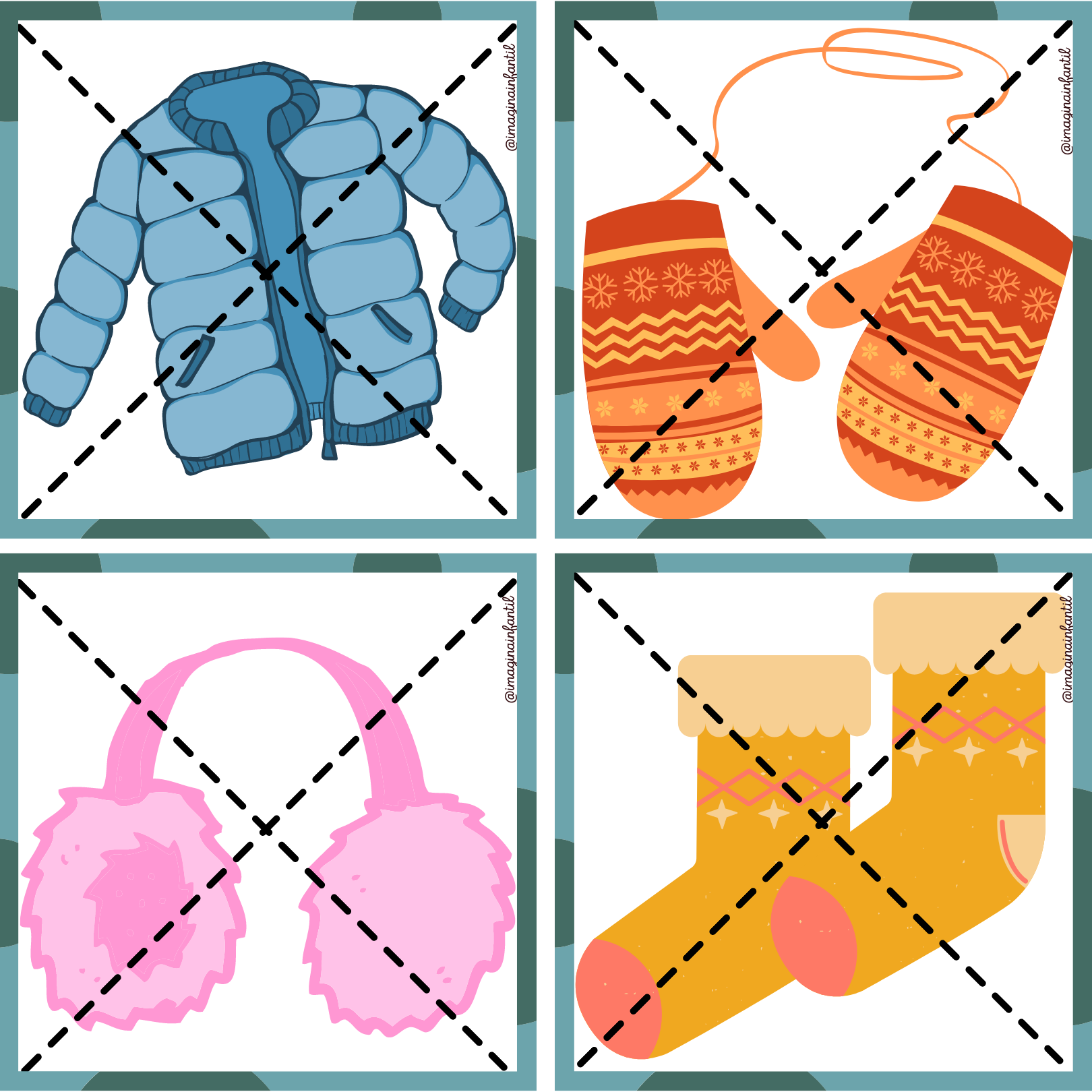 Profes Papel Tijera Puzzles ropa invierno