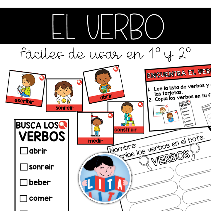 Profes Papel Tijera El VERBO centros de aprendizaje