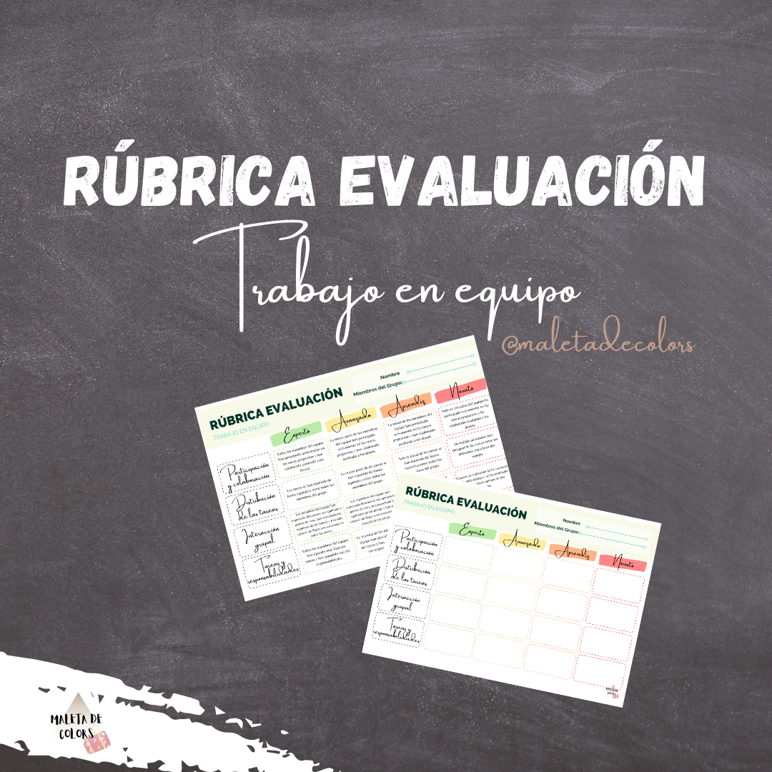 Profes Papel Tijera Rúbrica evaluación trabajo en equipo
