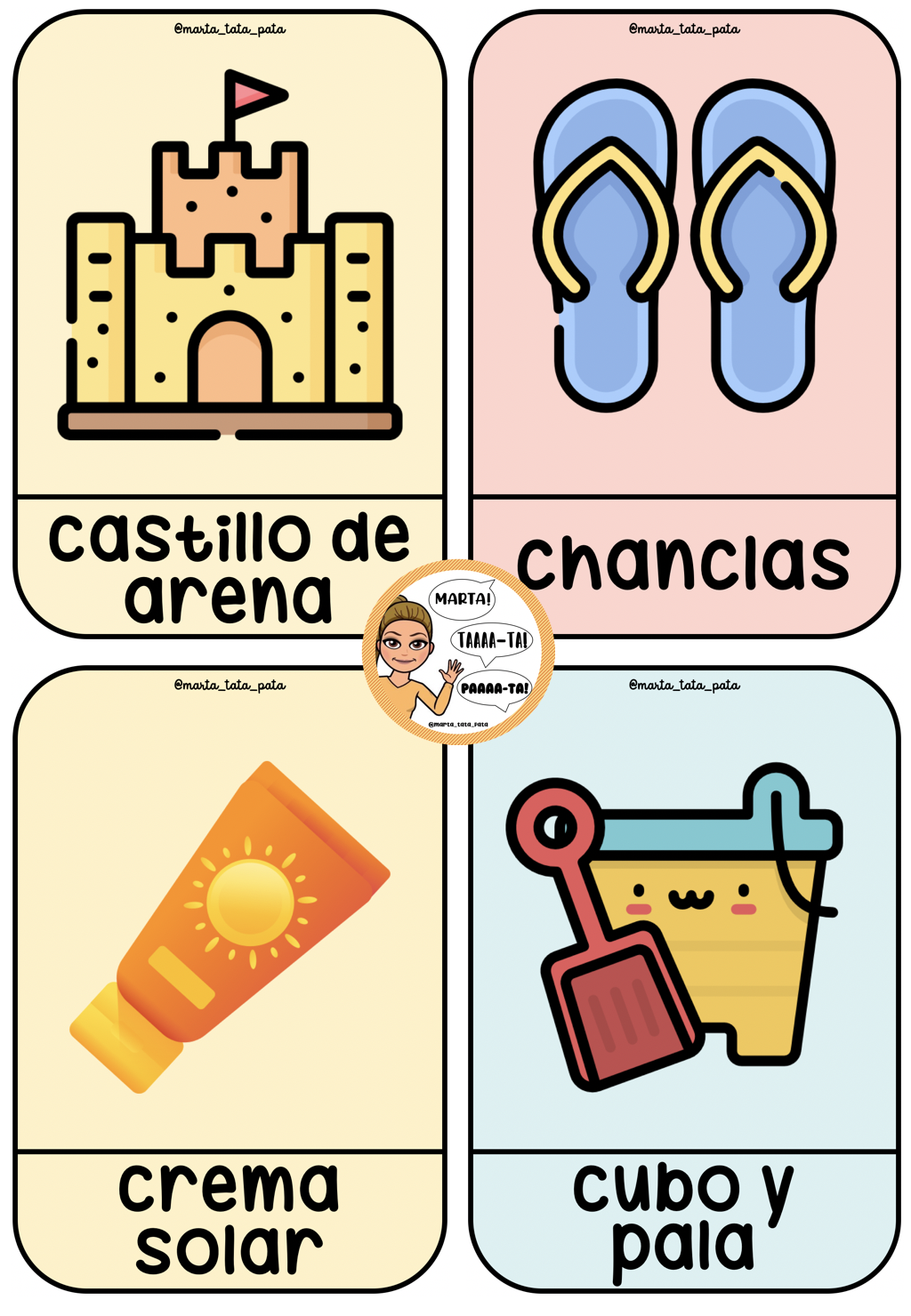 Profes Papel Tijera Flashcards verano