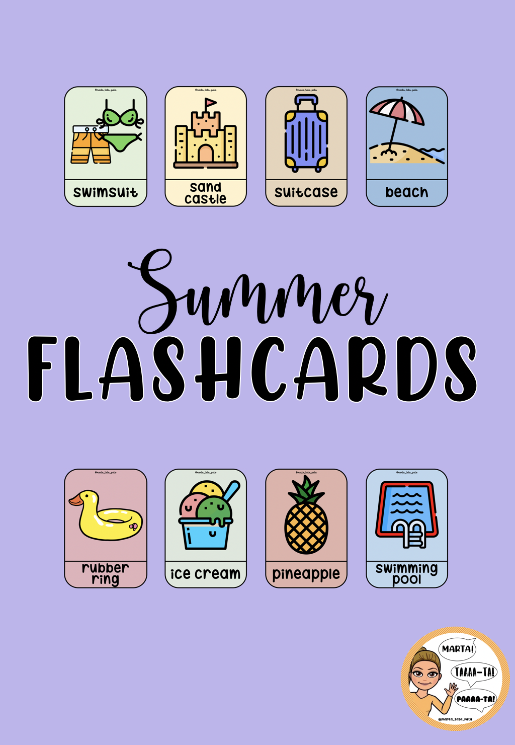 Profes Papel Tijera Summer flashcards
