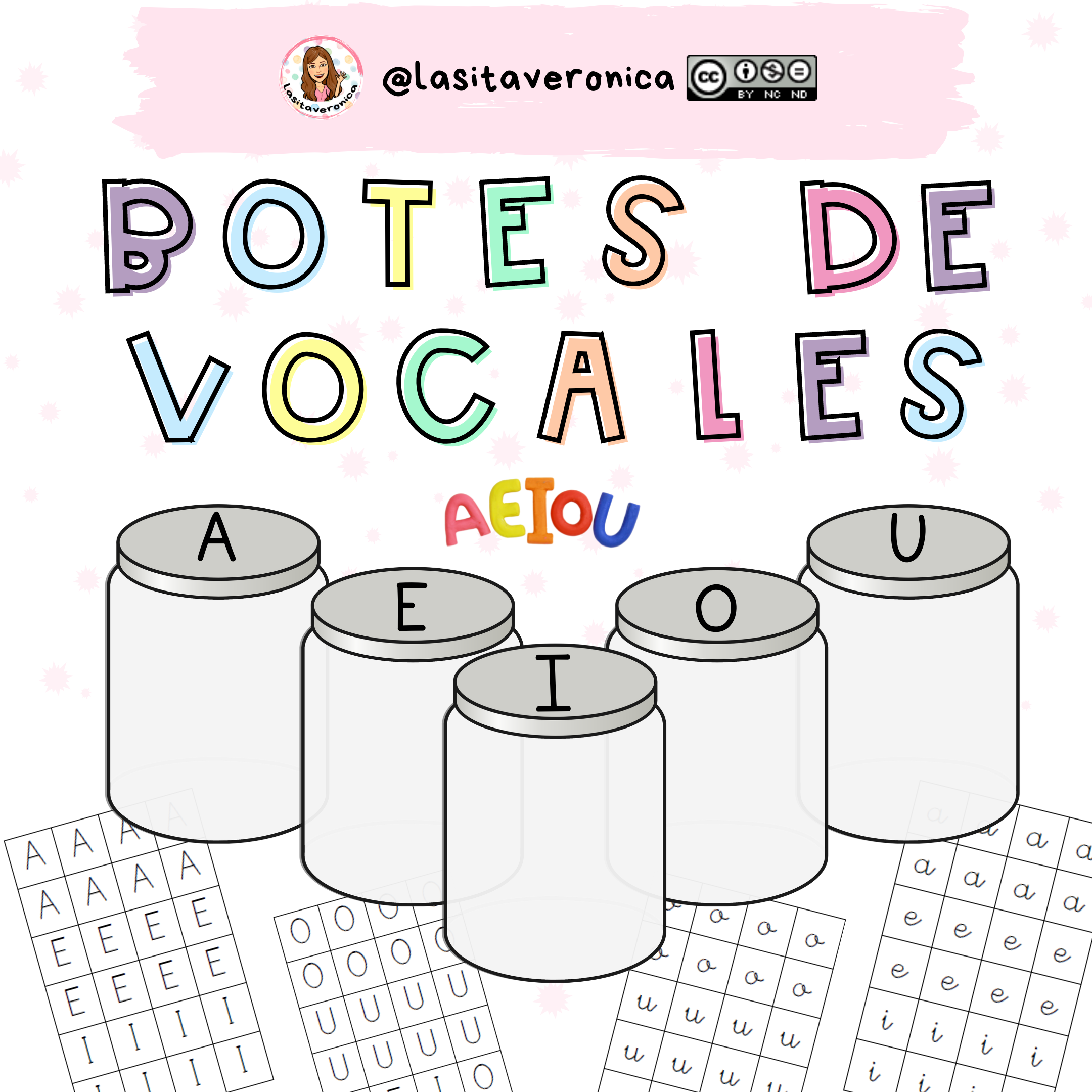Profes Papel Tijera Los botes de las vocales / Vowel bottles