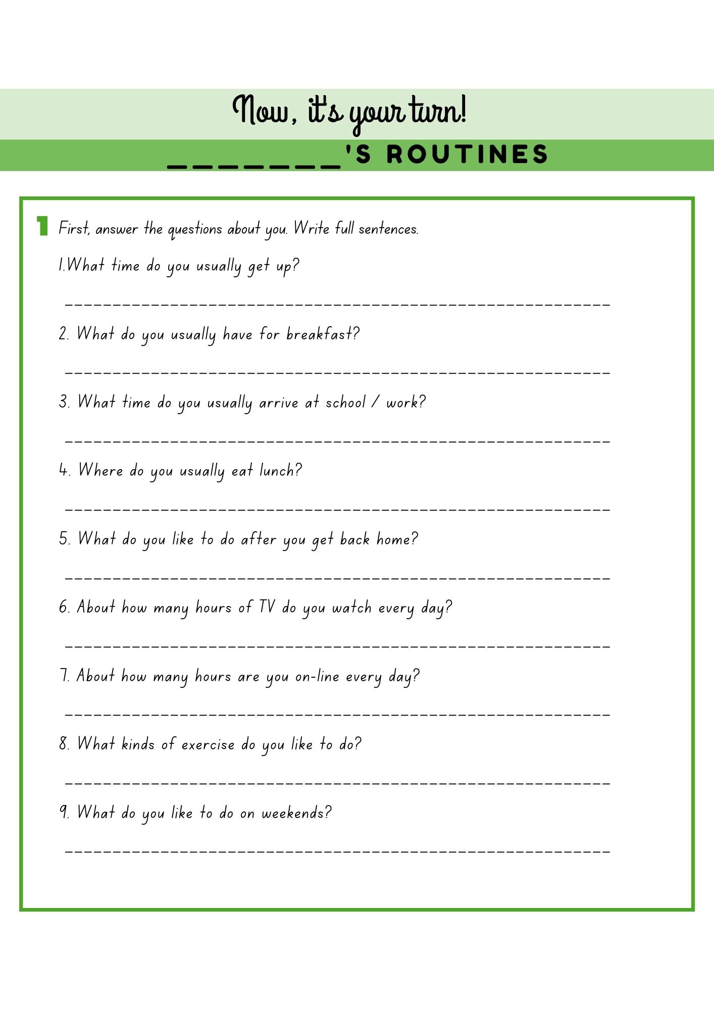 Profes Papel Tijera Tom's Routines - Listening