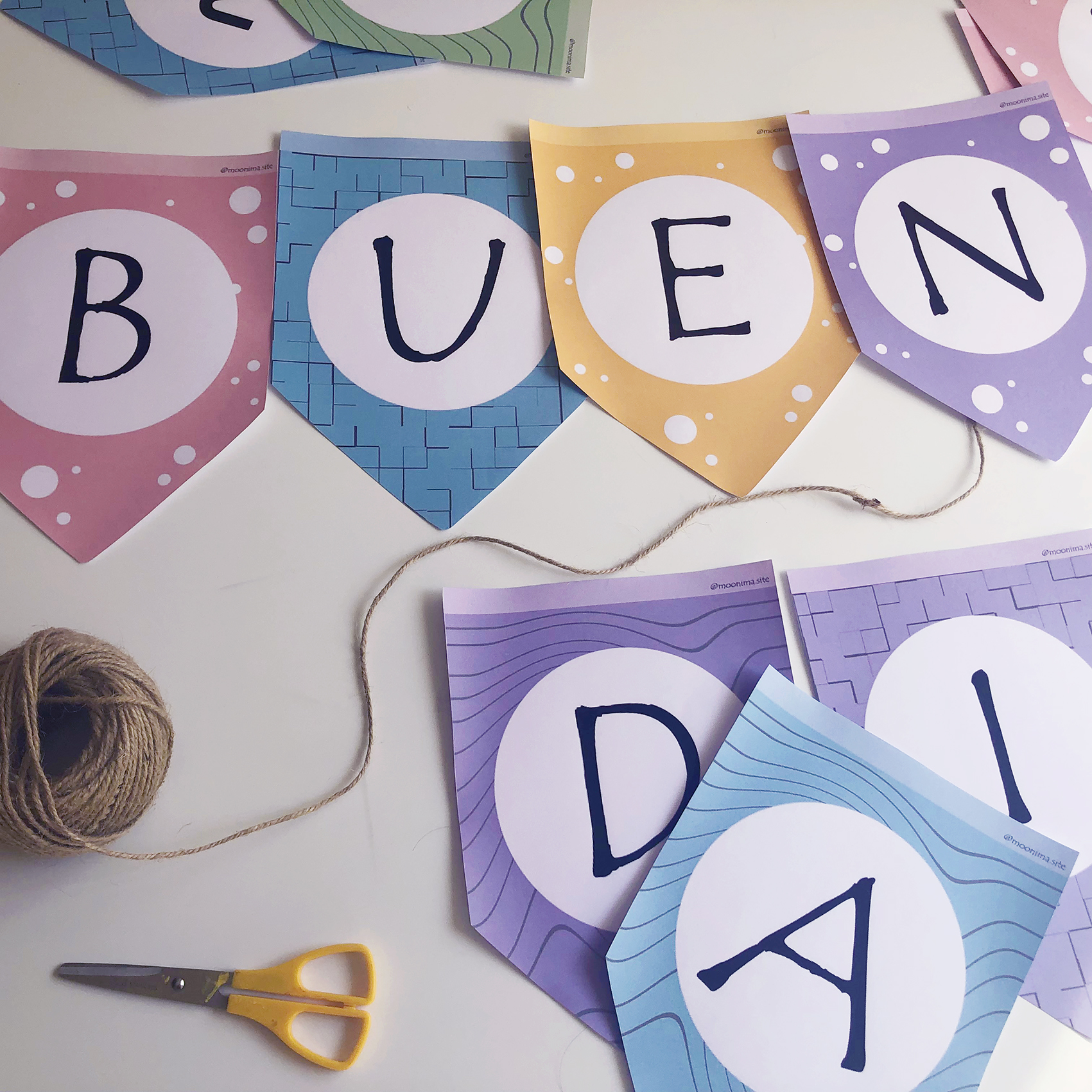 Profes Papel Tijera BANDERINES PARA RÓTULOS Y MURALES