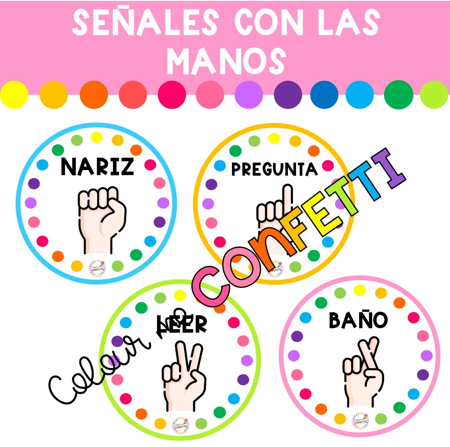 Profes Papel Tijera Señales con las manos - Tarjetas