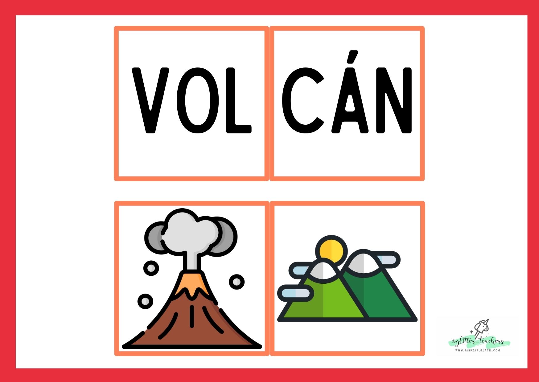 Profes Papel Tijera LECTOESCRITURA CON VOLCANES