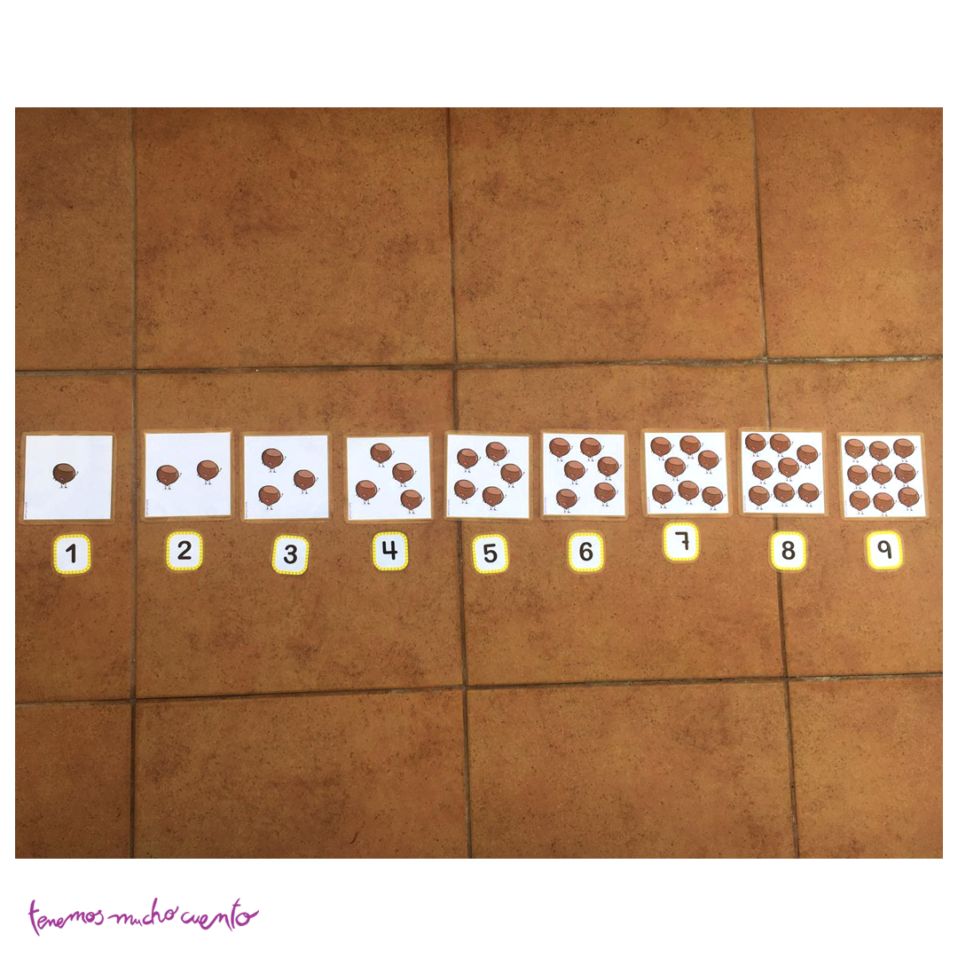 Profes Papel Tijera Tarjetas para contar con elementos de otoño