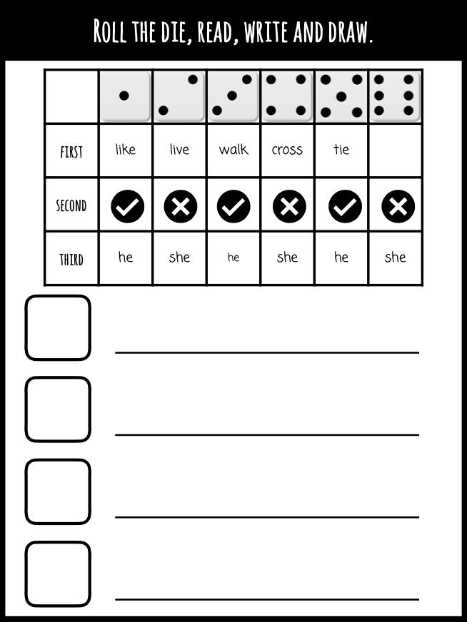 Profes Papel Tijera Roll and write Present simple