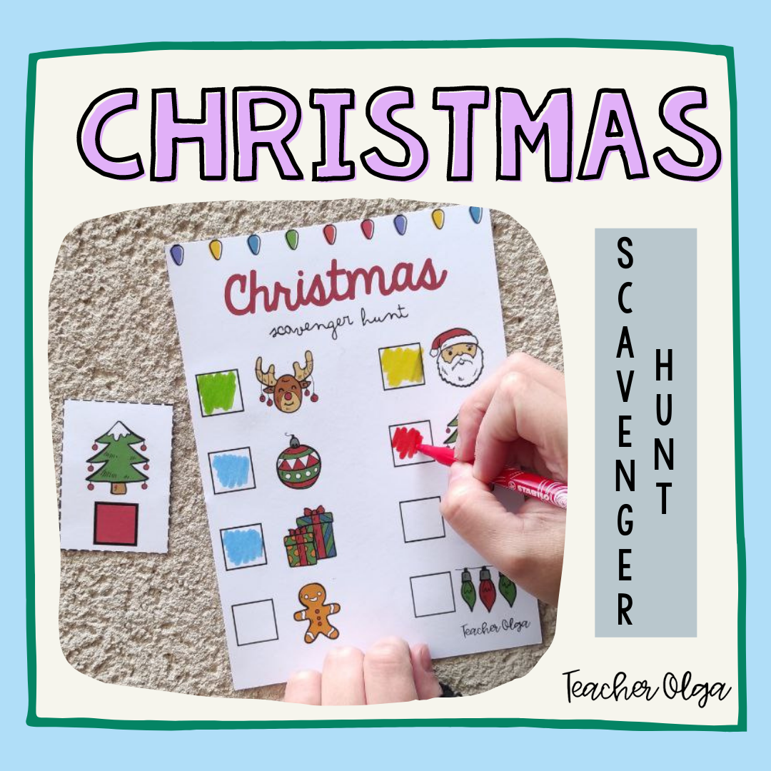 Profes Papel Tijera Christmas scavenger hunt / Búsqueda del tesoro de ...