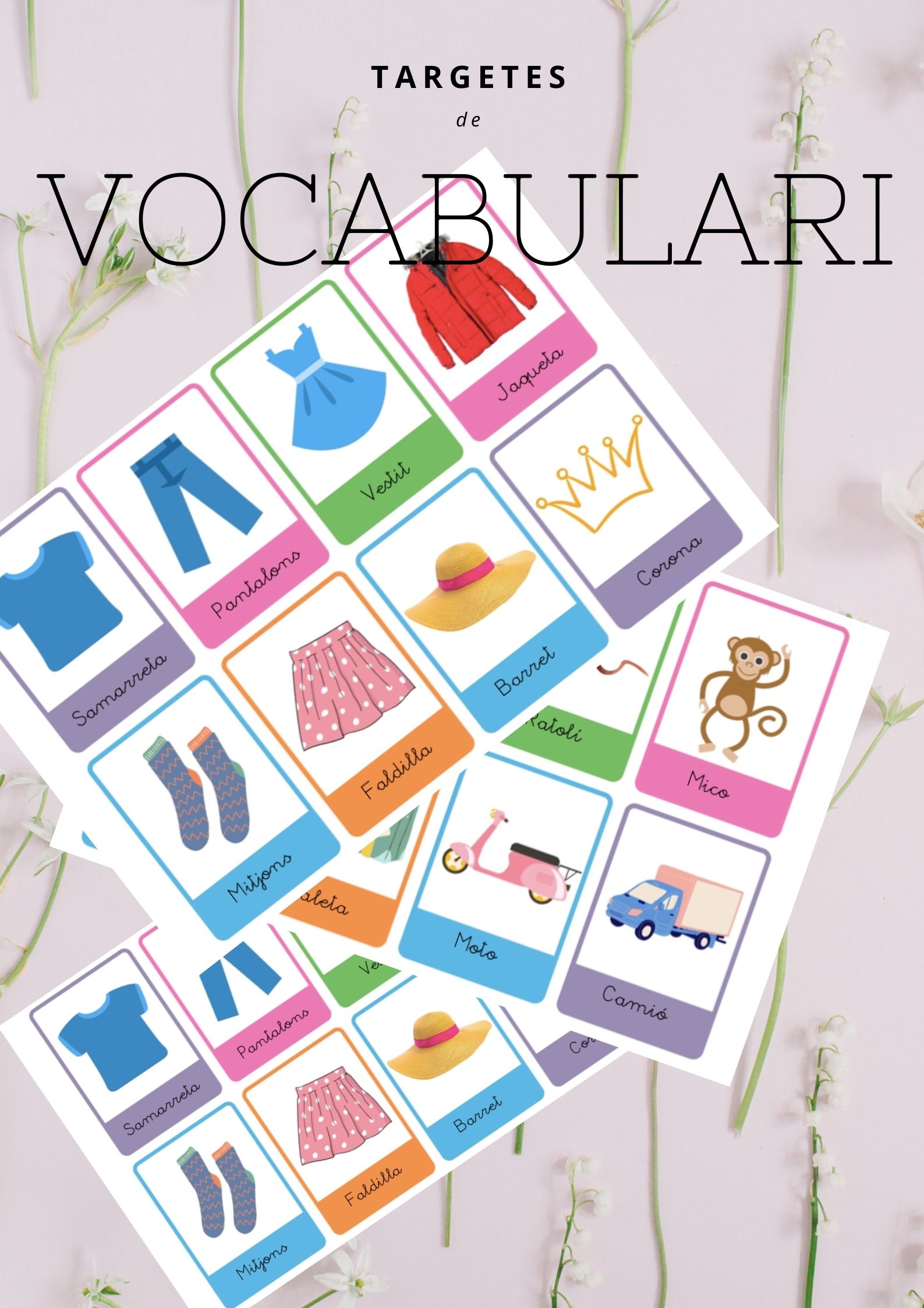 Profes Papel Tijera TARGETES VOCABULARI