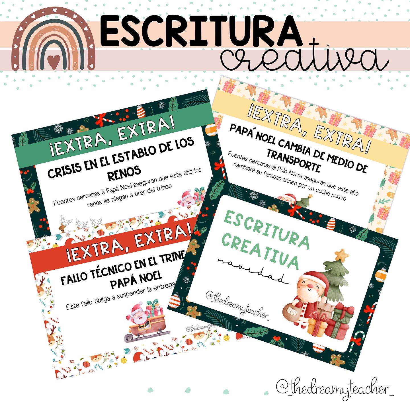 Profes Papel Tijera Escritura Creativa Navidad