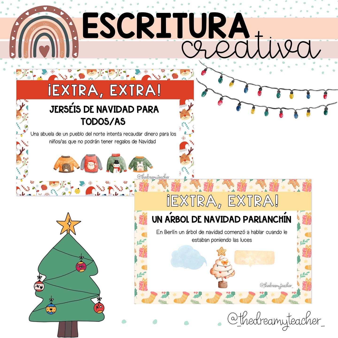 Profes Papel Tijera Escritura Creativa Navidad