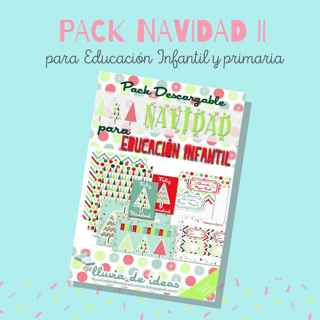 Profes Papel Tijera Pack imprimible de Navidad para Educación Infantil